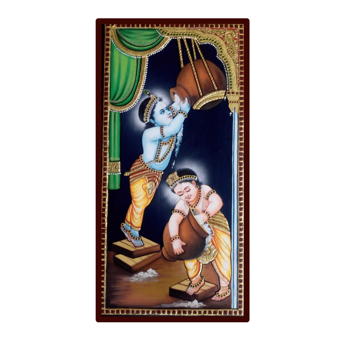 Krishnar Balaramar Tanjore Painting - Bavin Tanjore Paintings