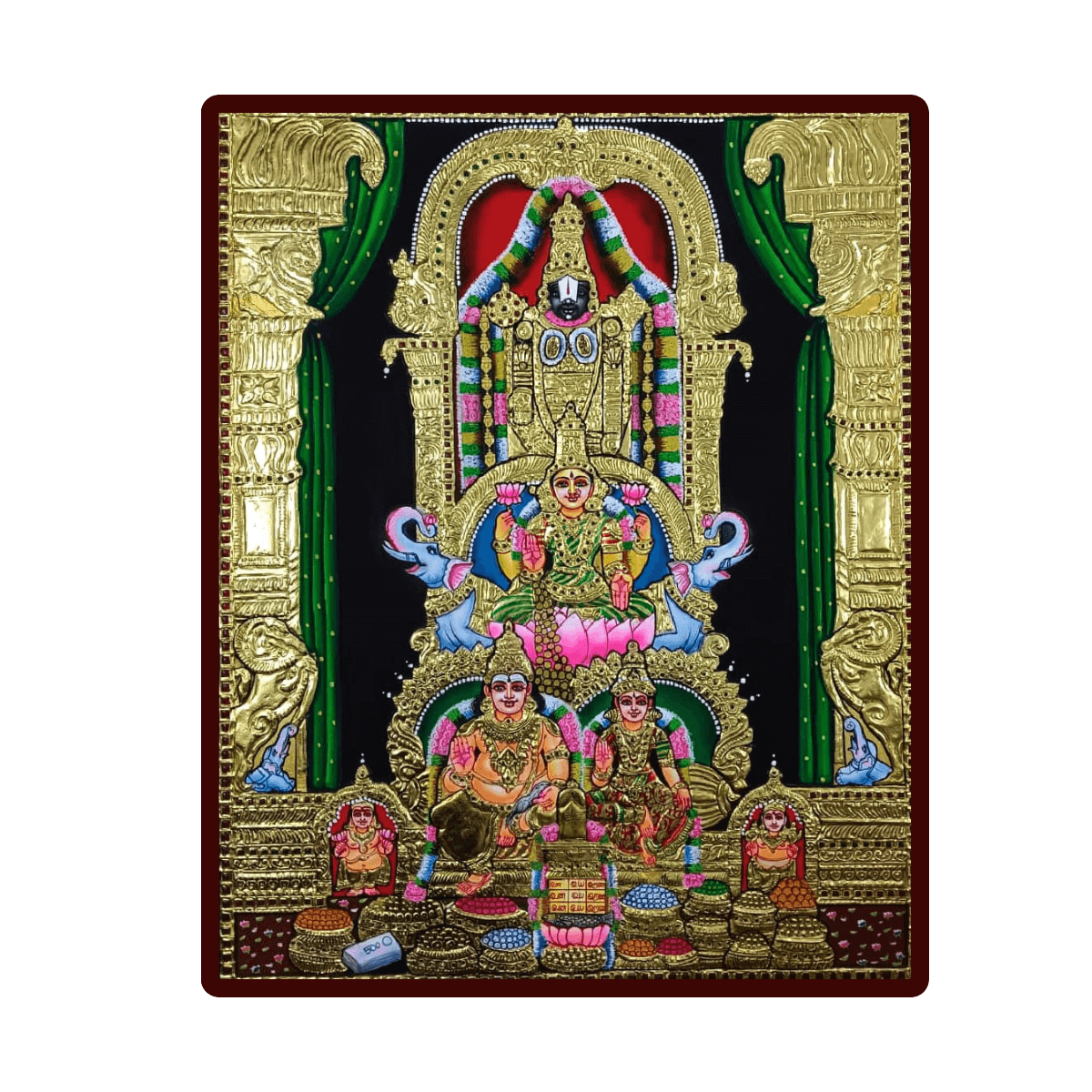 Kupera lakshmi Balaji Tanjore Painting - Bavin Tanjore Paintings